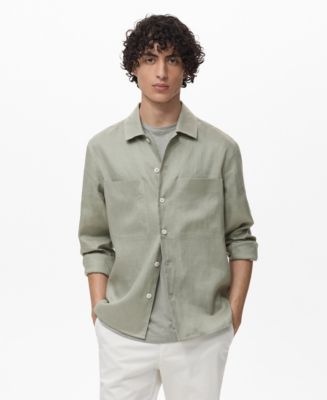 Mango Men's Linen Lightweight Overshirt - Macy's