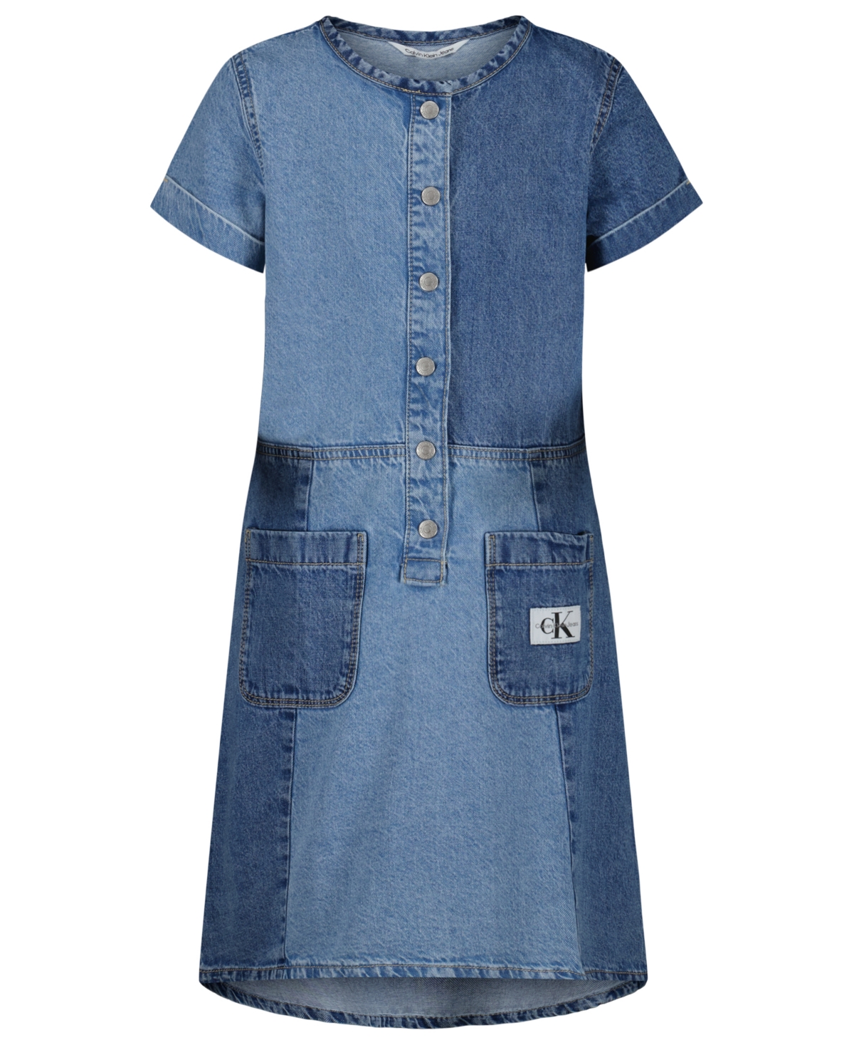 Click here for Clavin Klein Big Girls Patchwork Denim Dress - Ove... prices