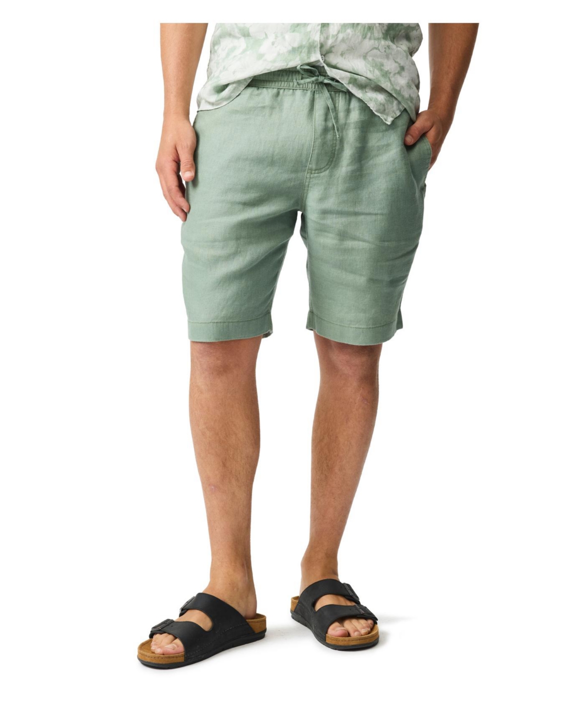 Click here for Rodd Gunn Mens Linen 9 Resort Short - Hunter green prices