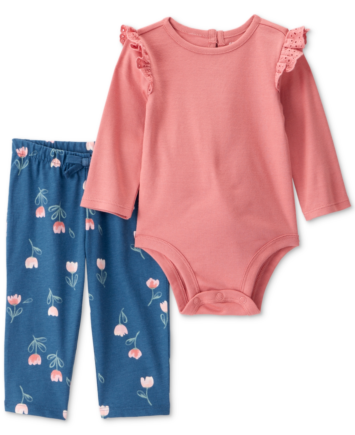 Click here for Carters Baby Girls Cotton Long-Sleeve Bodysuit & F... prices
