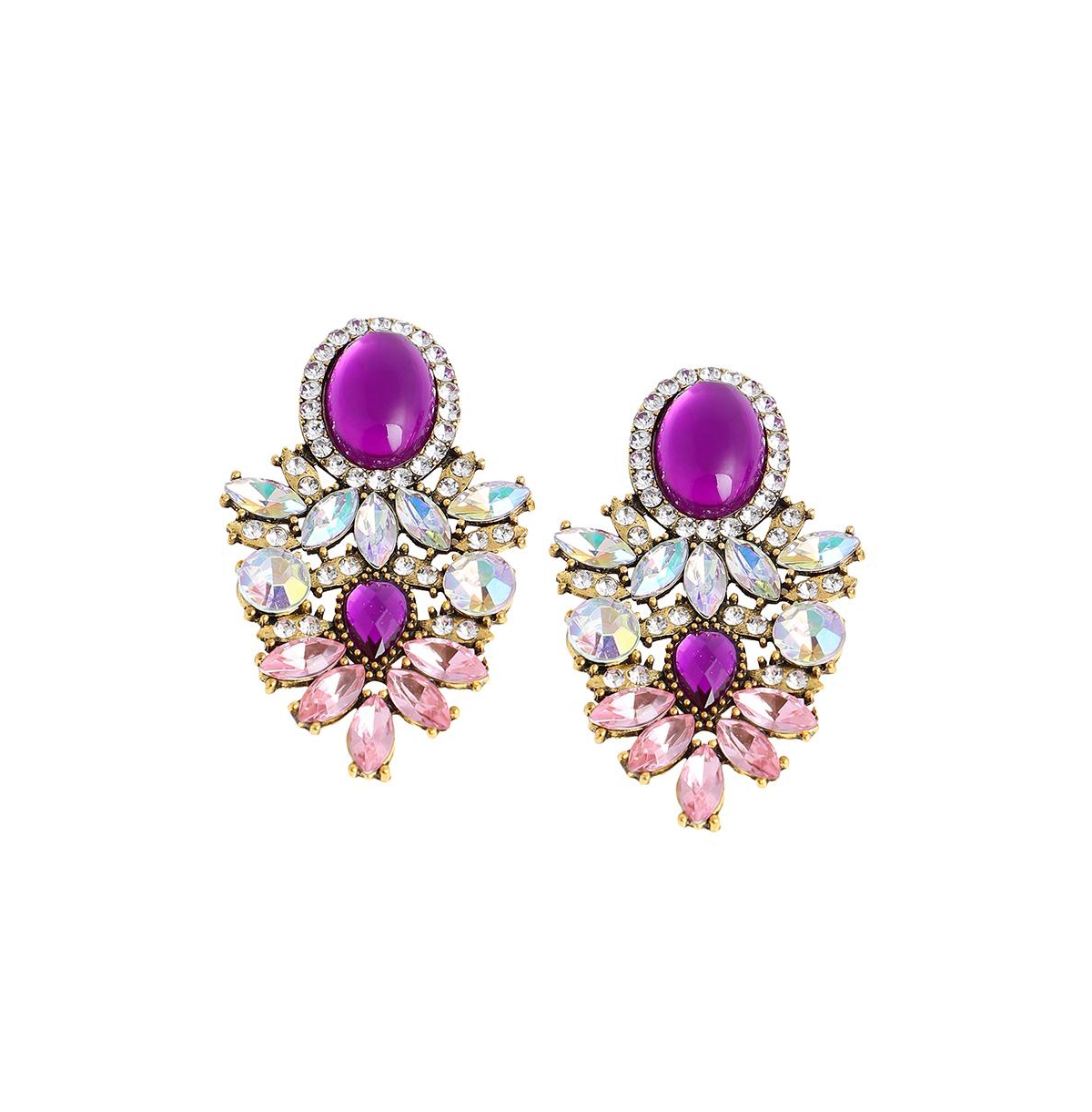 Click here for Sohi Party Stone Drop Earrings - Purple prices