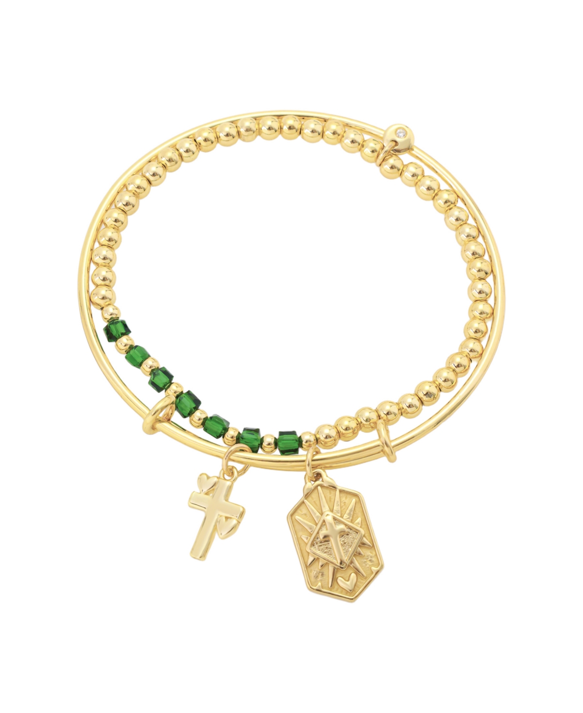 Click here for Unwritten Glass Bead Faith Duo Bracelet - Gold prices