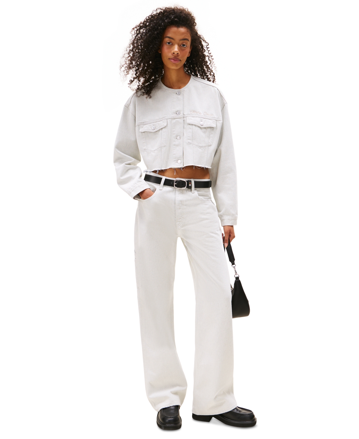 Click here for Tommy Jeans Womens Oversize Collarless Crop Jacket... prices