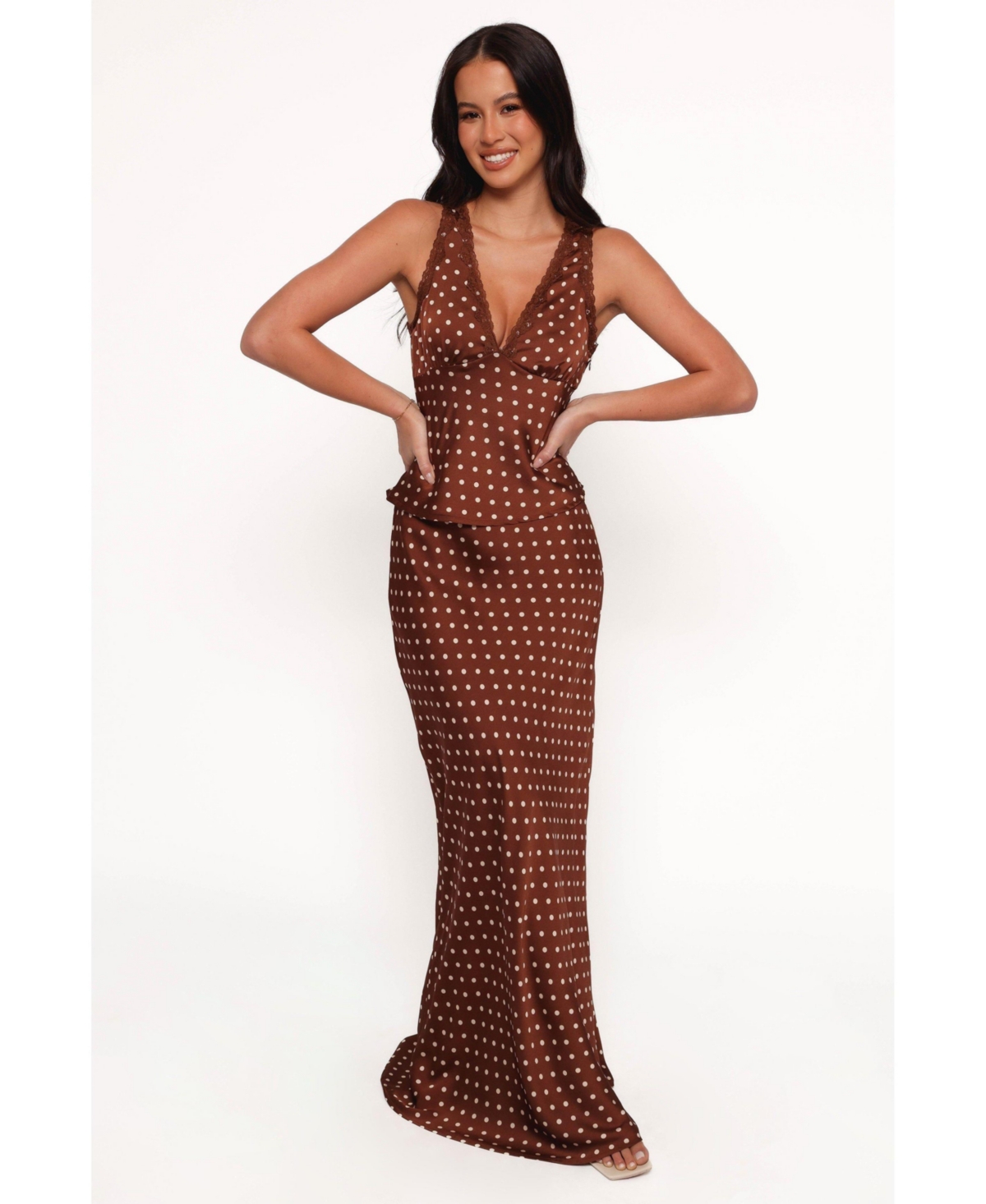 Click here for Petal and Pup Womens Kelso Top - Brown polka dot prices