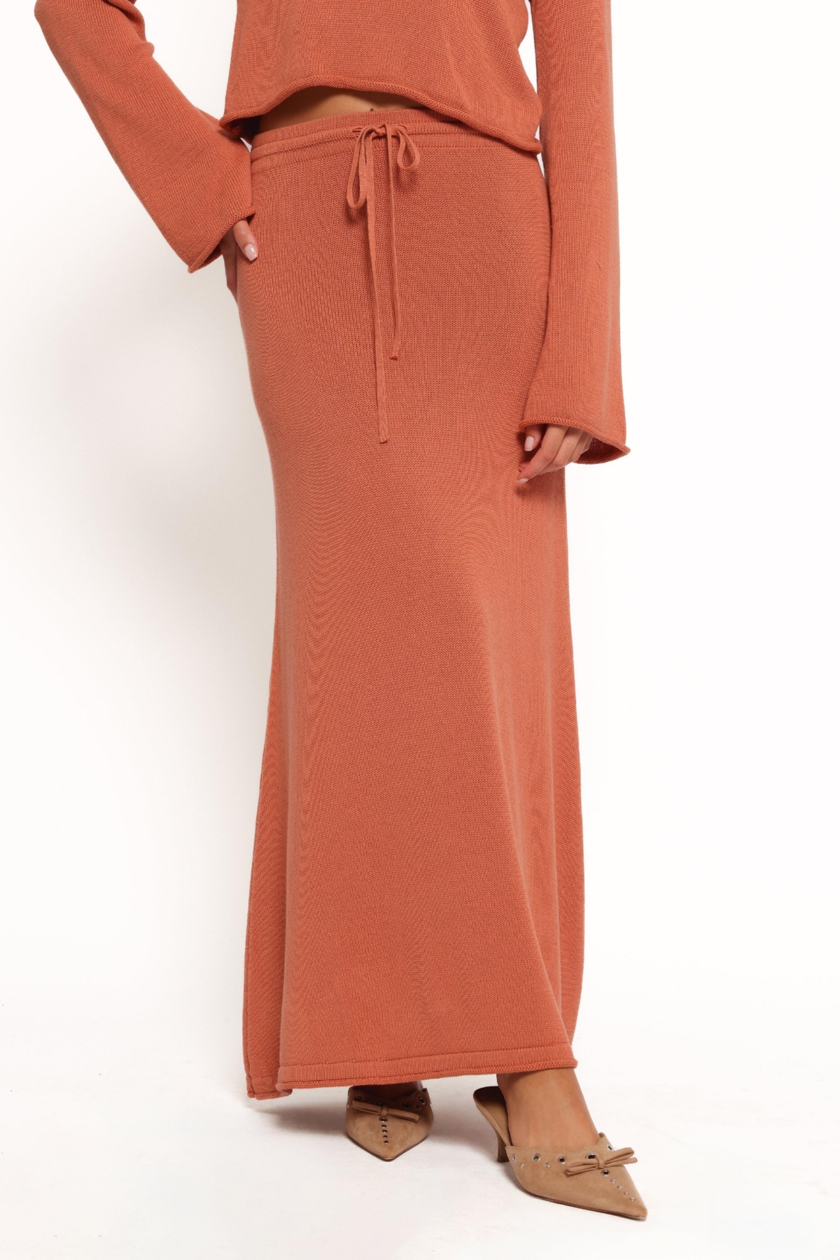 Click here for Petal and Pup Womens Rooney Knit Skirt - Dark oran... prices