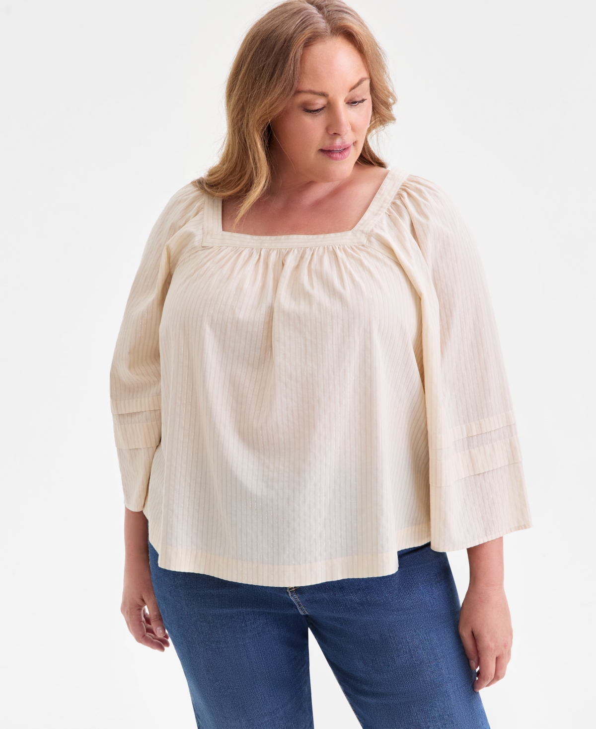 Click here for Style & Co Plus Size Striped Square-Neck Top  Macy... prices