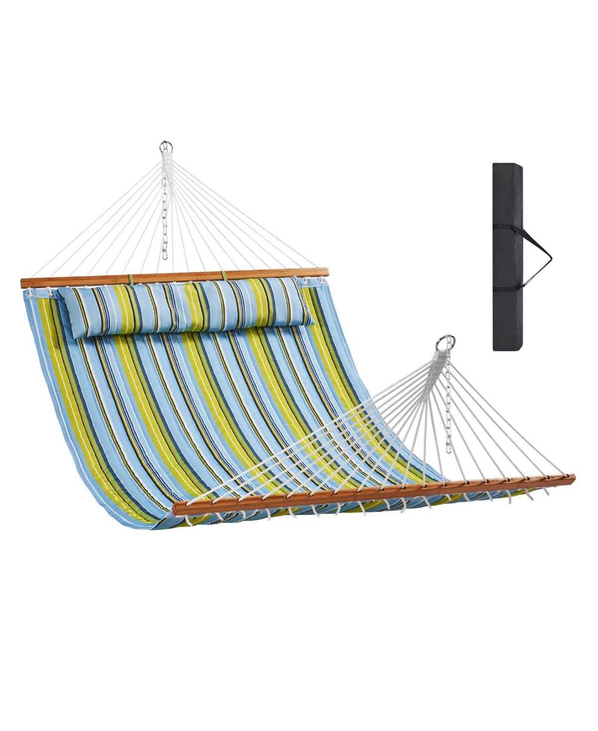 Click here for Double Quilted Fabric Hammock with Hardwood Spread... prices
