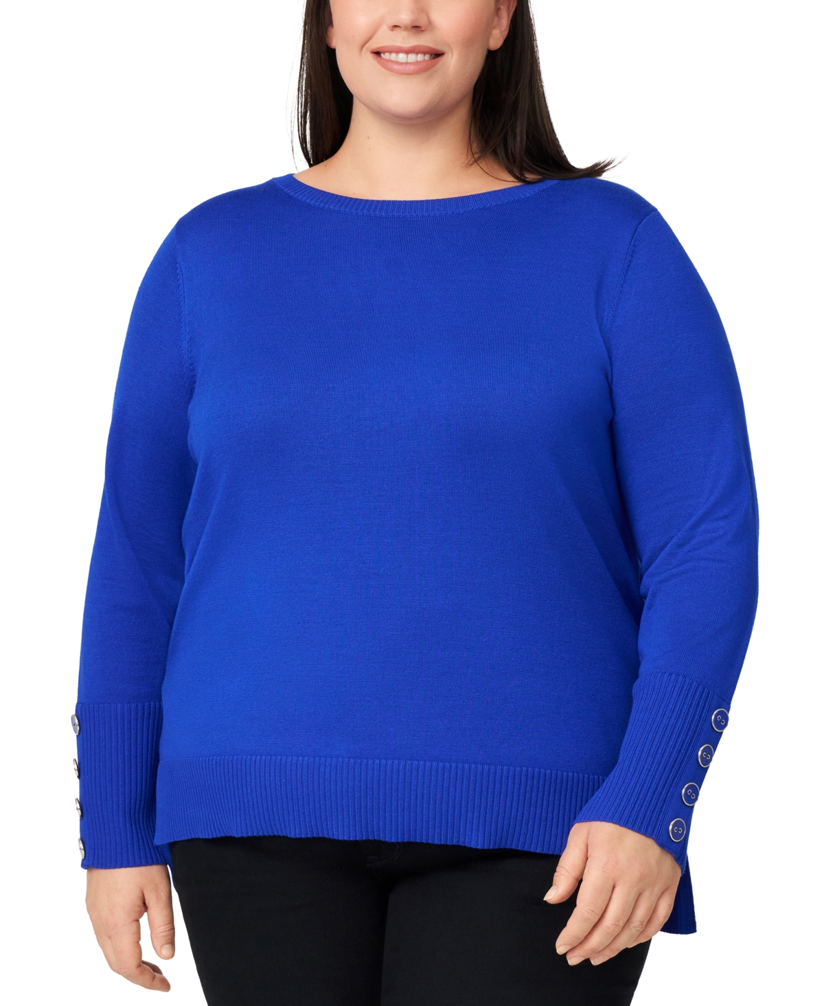 Click here for Melissa Paige Plus Size Button-Cuff Boat-Beck Swea... prices