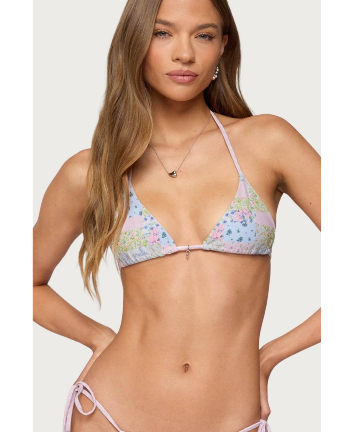 Click here for Edikted Womens Patchwork Triangle Bikini Top - Mix prices