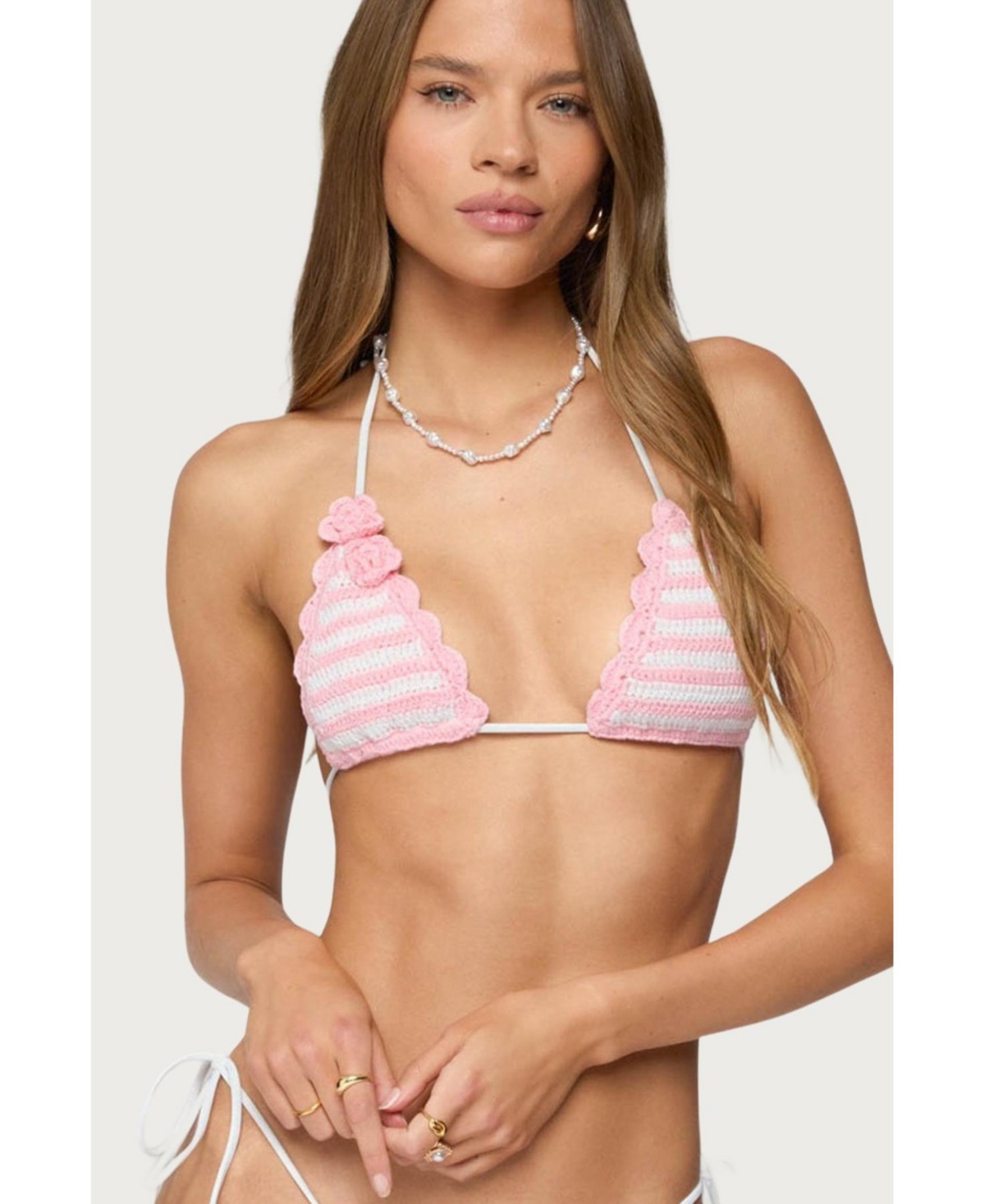 Click here for Edikted Womens Azalea Crochet Triangle Bikini Top... prices