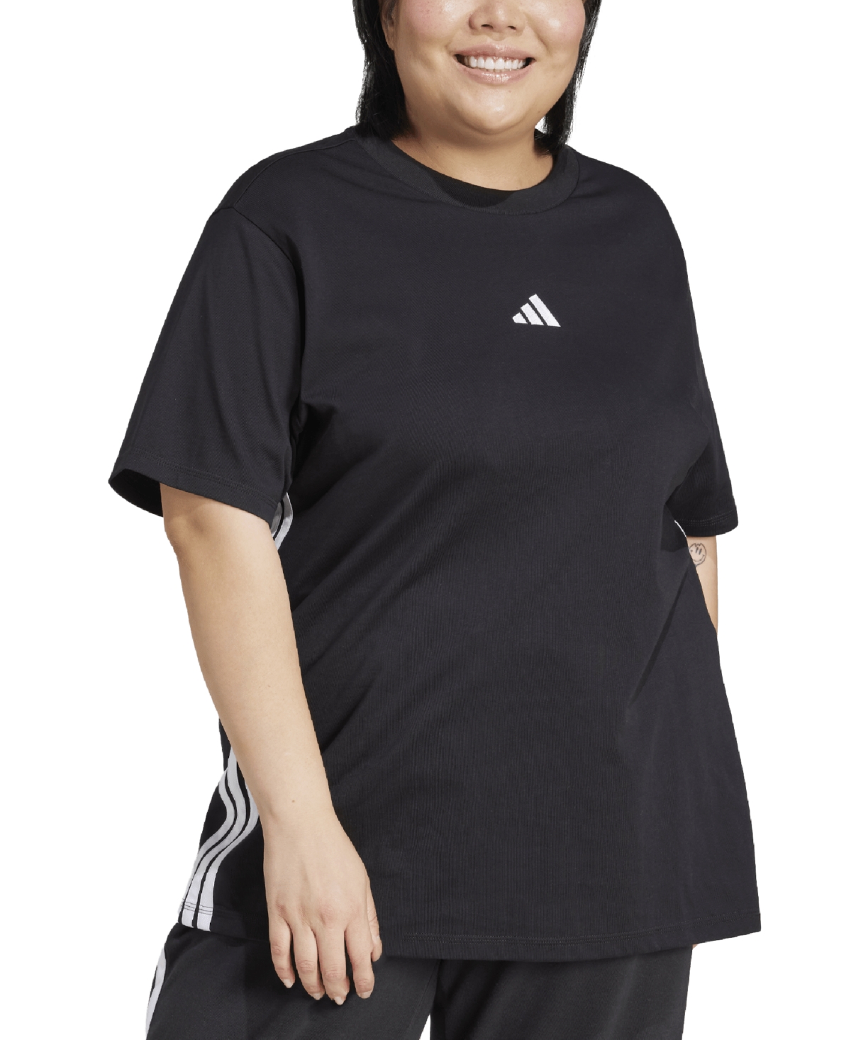 Click here for adidas Plus Size Essentials Cotton Crewneck Short-... prices