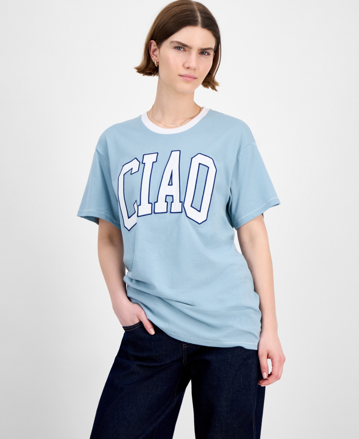 Click here for Rebellious One Juniors Embroidered Ciao T-Shirt -... prices