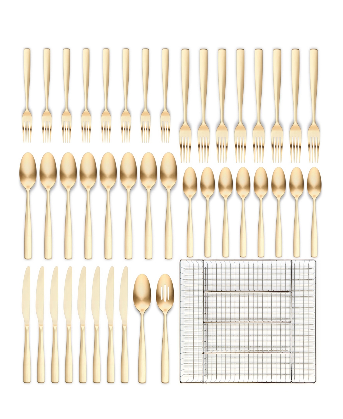 Click here for Ornative Kaede 42-Pc. Flatware Set with Wire Caddy... prices
