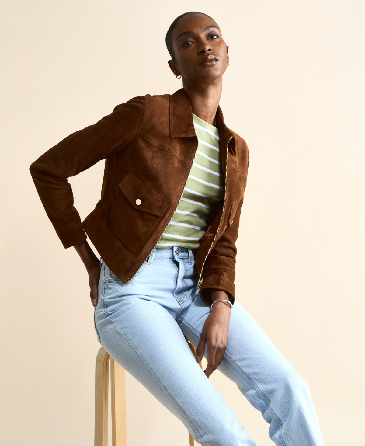 Click here for Furniq Uk Womens Cropped Suede Jacket  Created For... prices