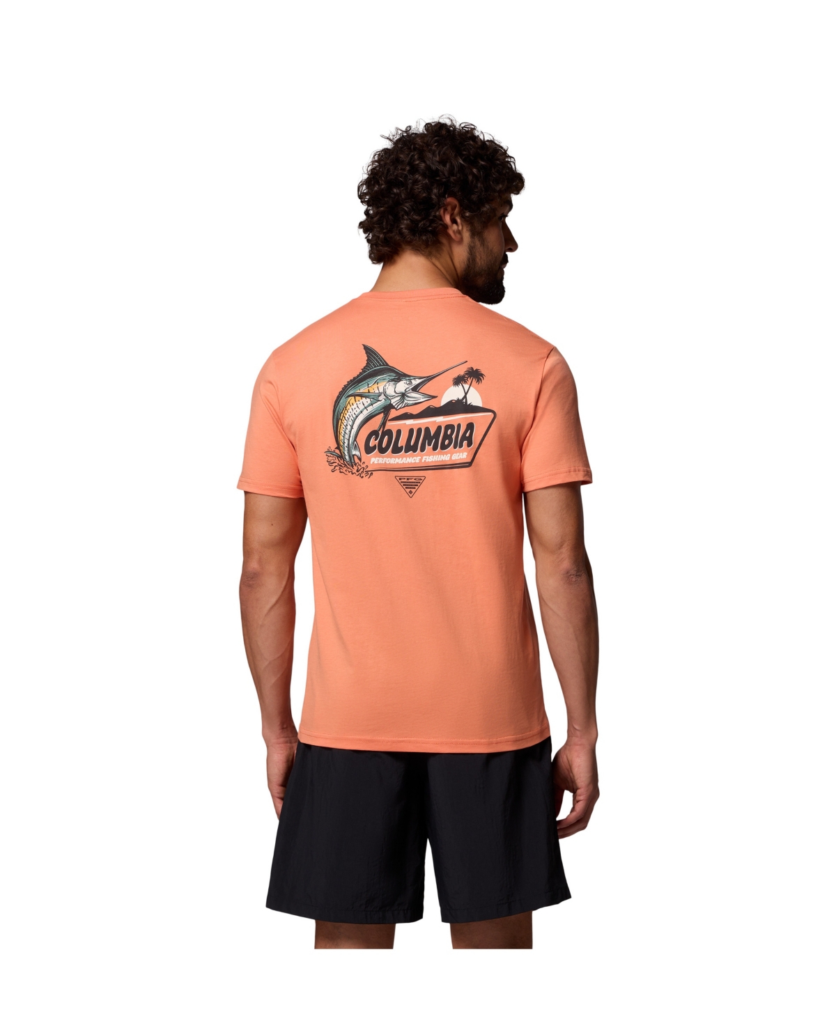 Click here for Columbia Mens Marlow Graphic T-Shirt - Bright peac... prices