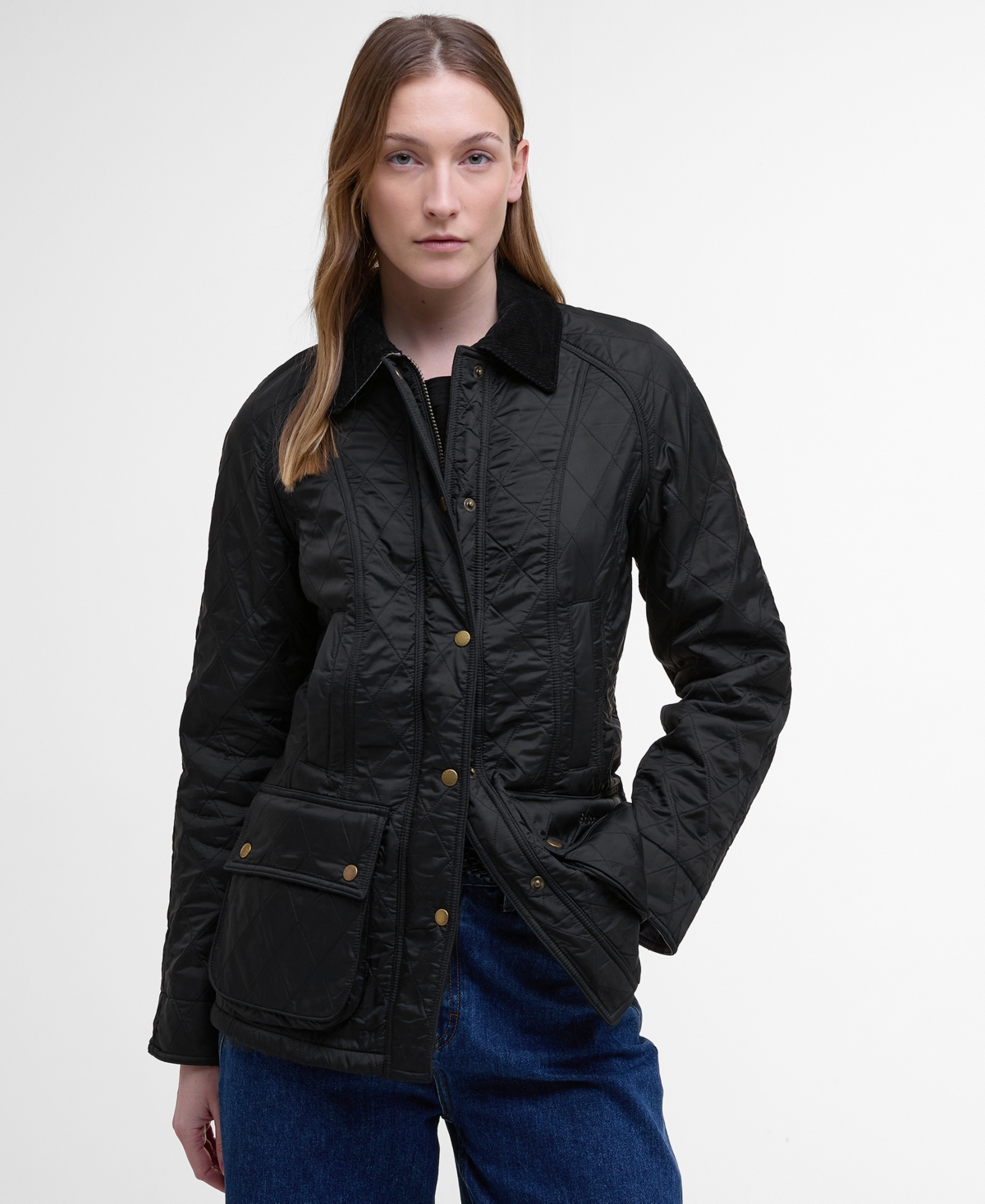 Click here for Barbour Womens Beadnell Polarquilt Coat - Black prices