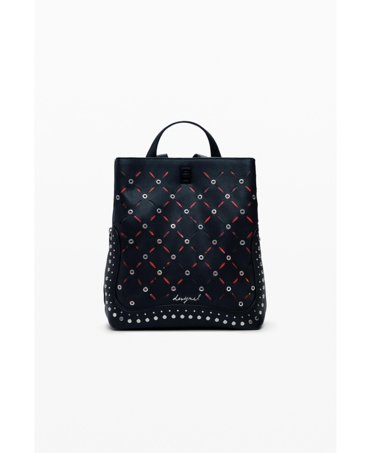 Click here for Desigual Womens Small perforated backpack with stu... prices