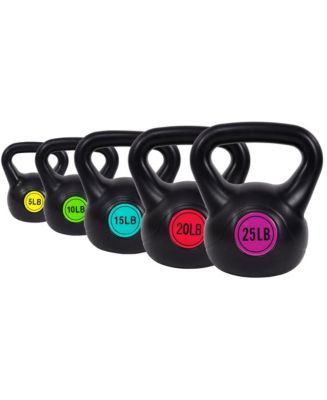 Sporzon! Wide Grip Kettle Bell Strength Training Weight Set, 5, 10, 15 ...