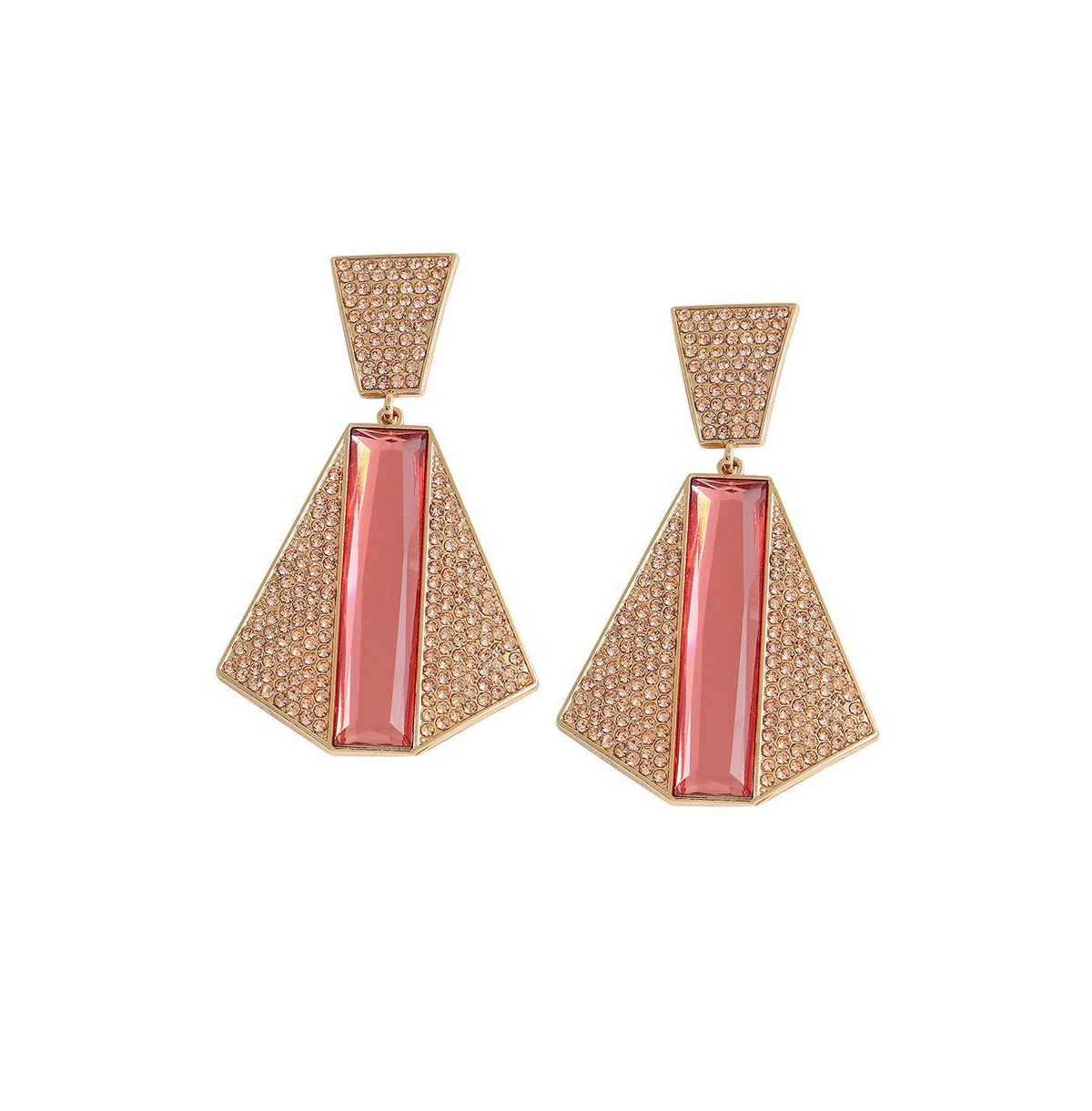 Click here for Sohi Womens Geometric Drop Earrings - Pink prices