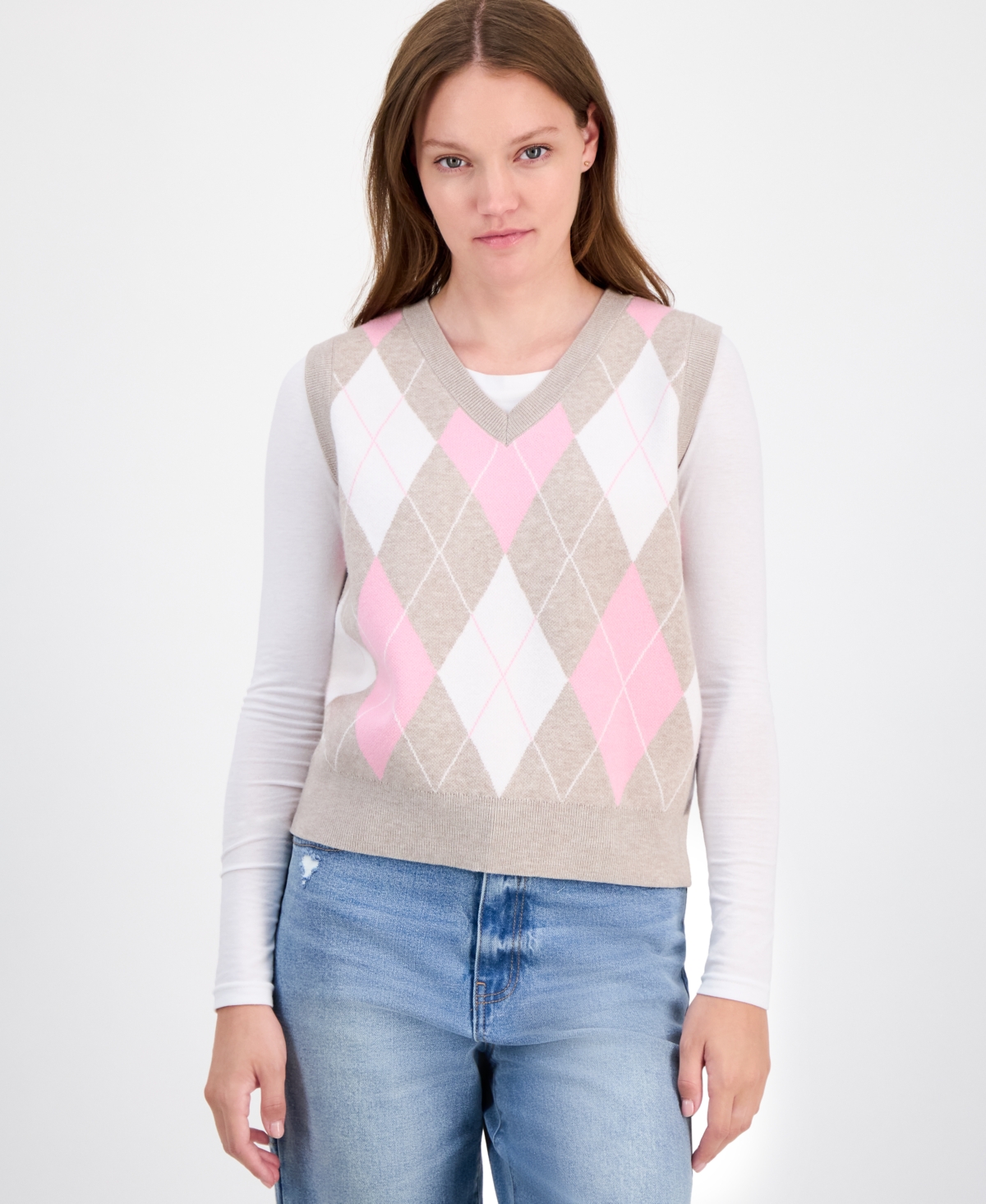 Click here for Ultra Flirt Juniors Jacquard Argyle Sweater Vest -... prices