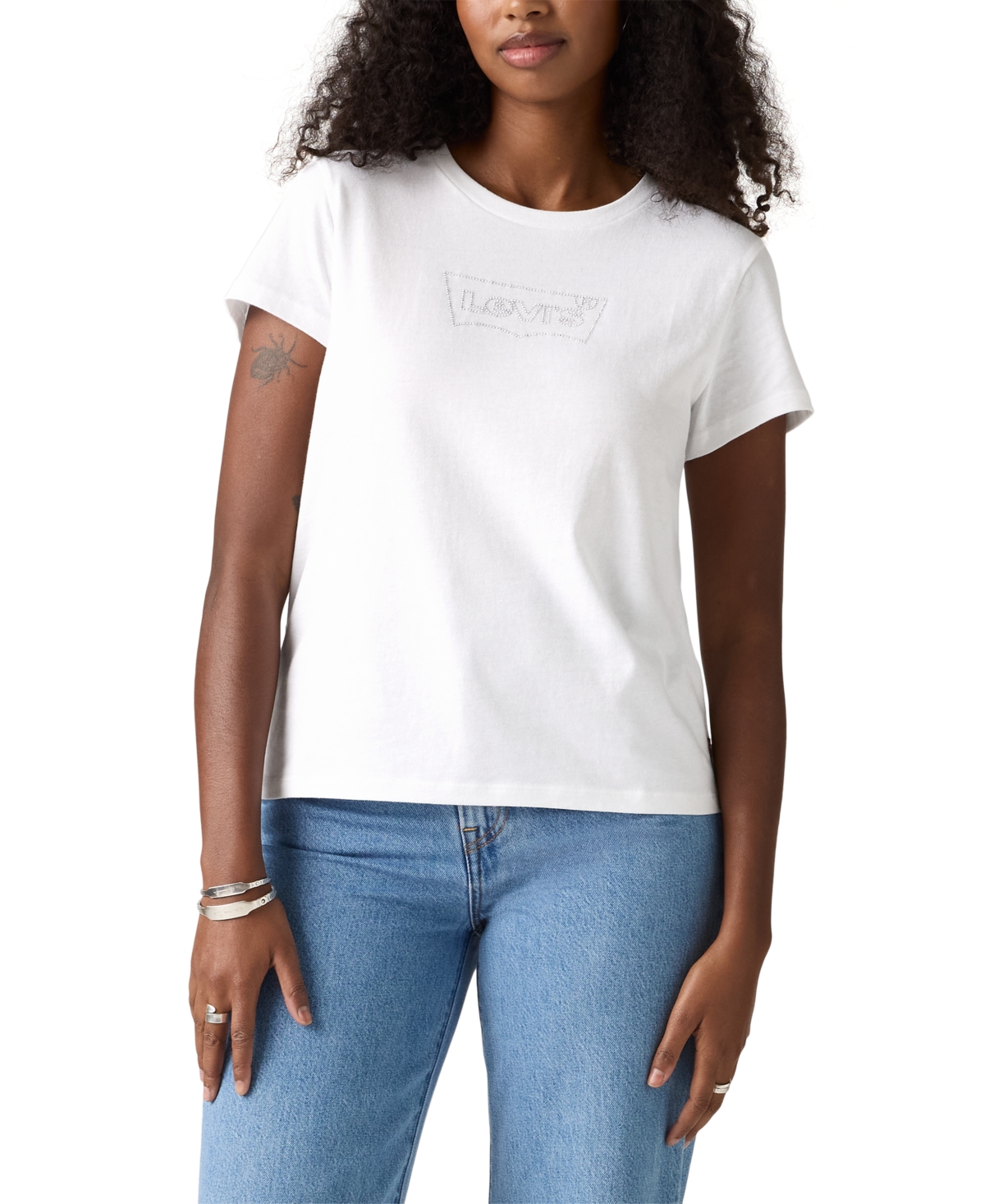 Click here for Levis Womens Perfect Graphic Logo Cotton T-shirt -... prices