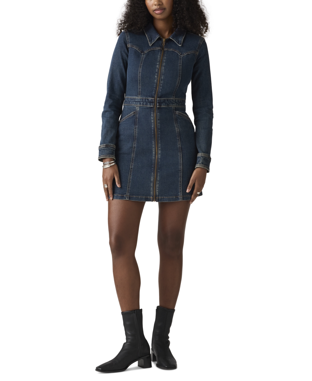 Click here for Levis Womens Retro Denim Bodycon Mini Dress - Doll... prices