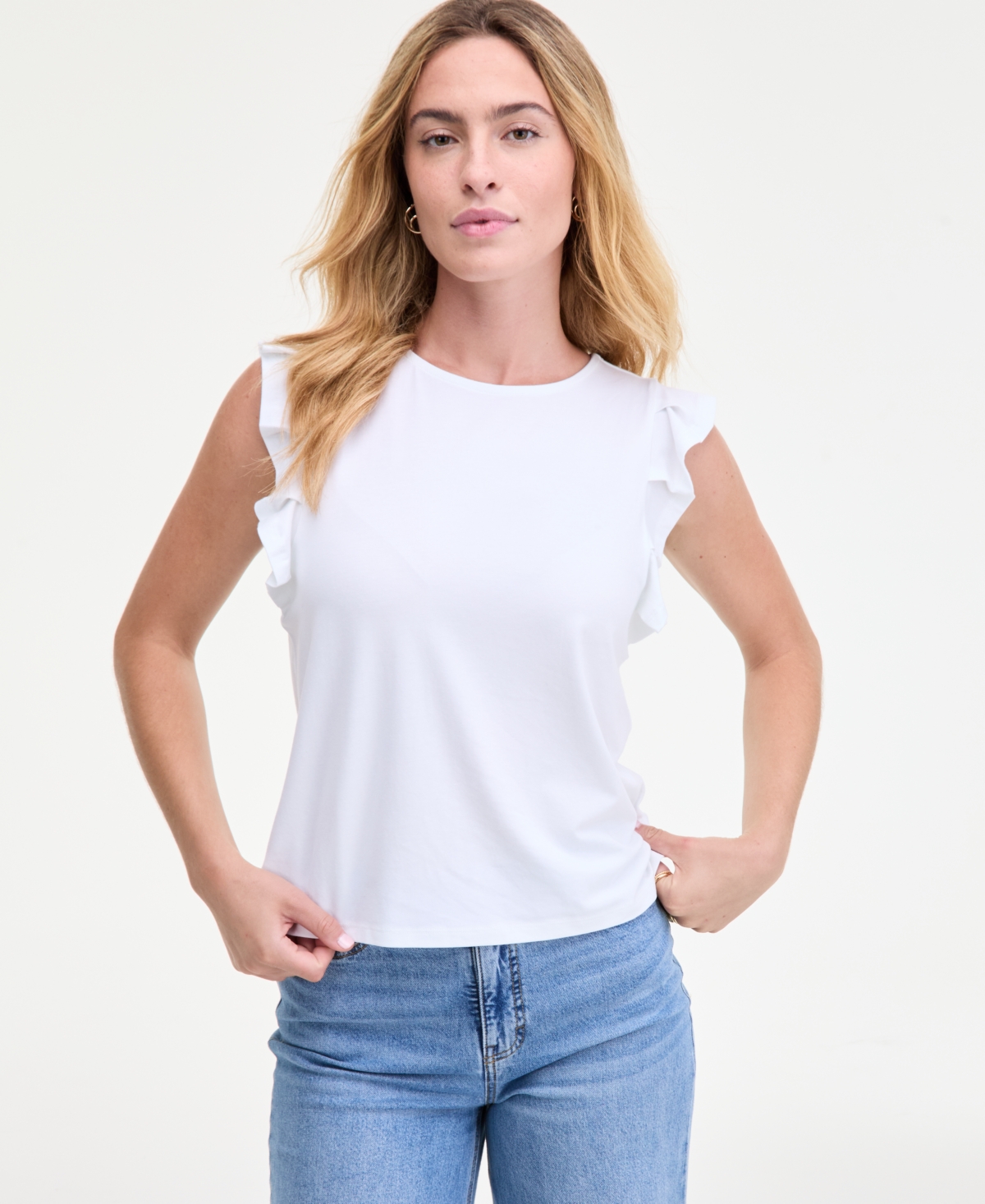 Click here for On 34th Womens Flutter-Sleeve Jersey T-Shirt  Macy... prices