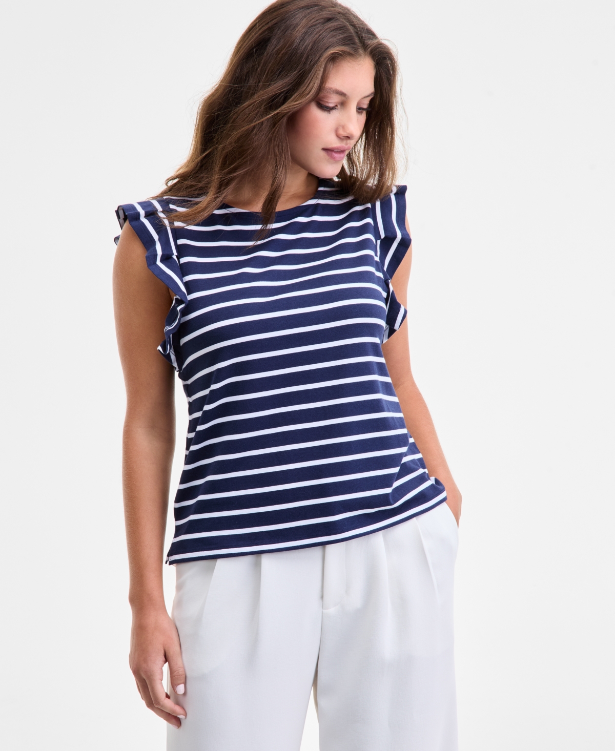 Click here for On 34th Womens Flutter-Sleeve Jersey T-Shirt  Macy... prices