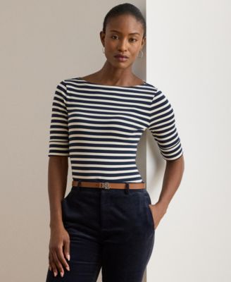 Click here for Lauren Ralph Lauren Womens Striped Stretch Cotton... prices