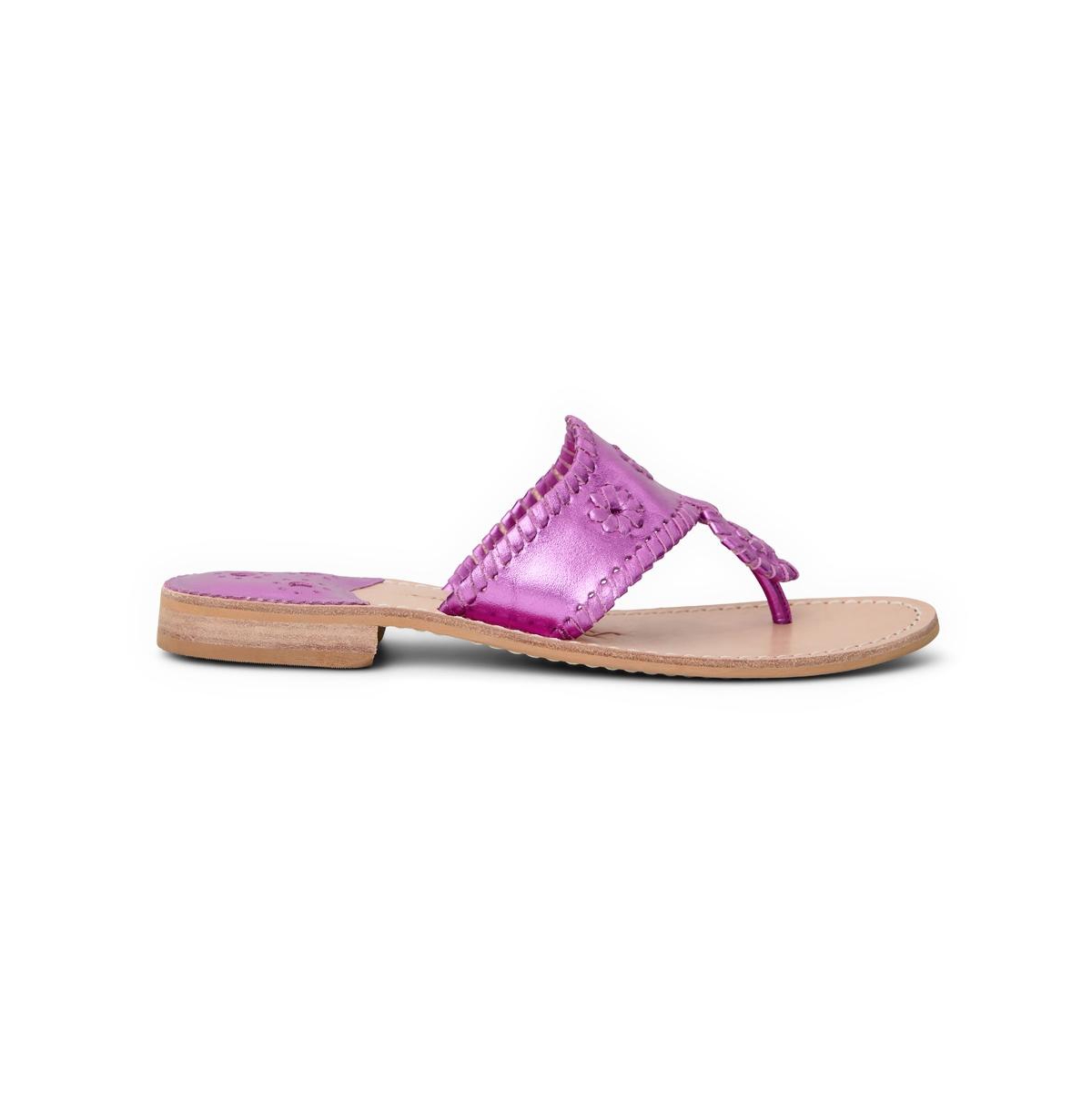 Click here for Jacks Flat Sandal - Metallic Nappa - Magenta prices