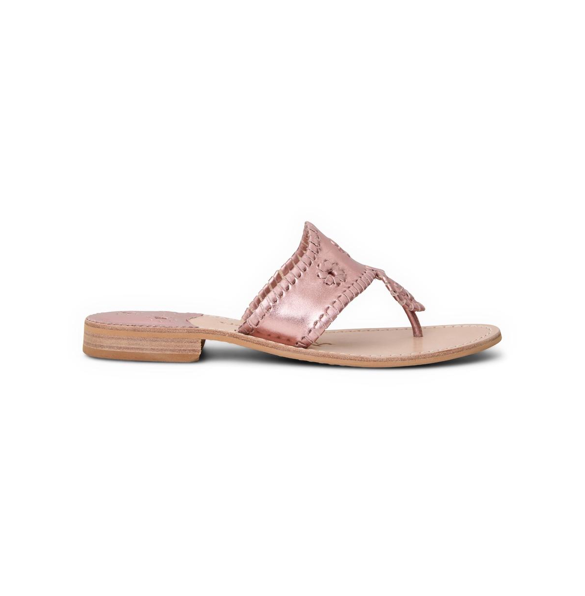 Click here for Jacks Flat Sandal - Metallic Nappa - Rose quartz prices
