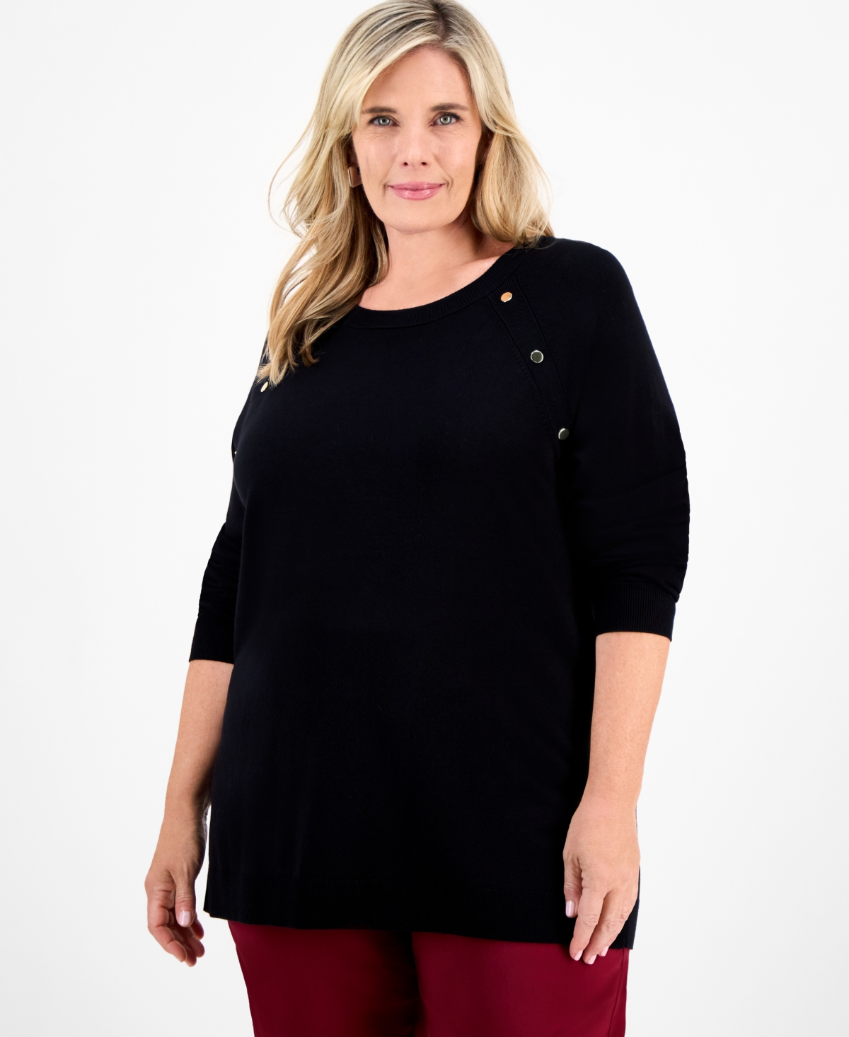Click here for Jm Collection Plus Size Button-Trim Sweater  Macys... prices