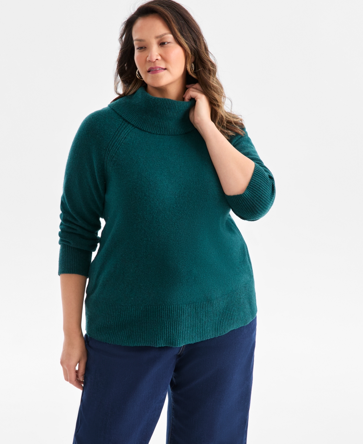 Click here for Style & Co Plus Size Cozy Cowl-Neck Long-Sleeve Sw... prices