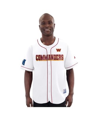 Starter Men's White Washington Commanders Relay Full-Button Baseball ...