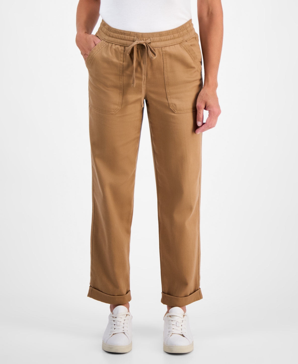 Click here for Style & Co Petite Drawstring-Waist Tapered Utility... prices