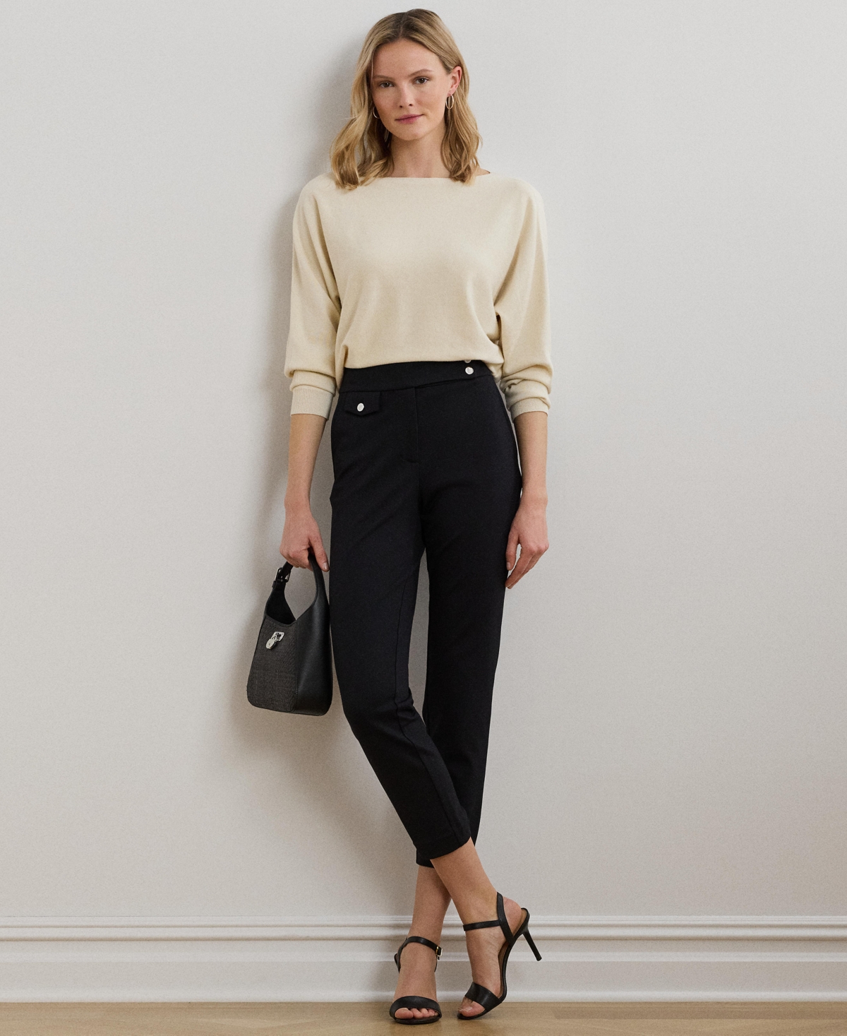 Click here for Lauren Ralph Lauren Womens Ponte Ankle Pant - Blac... prices