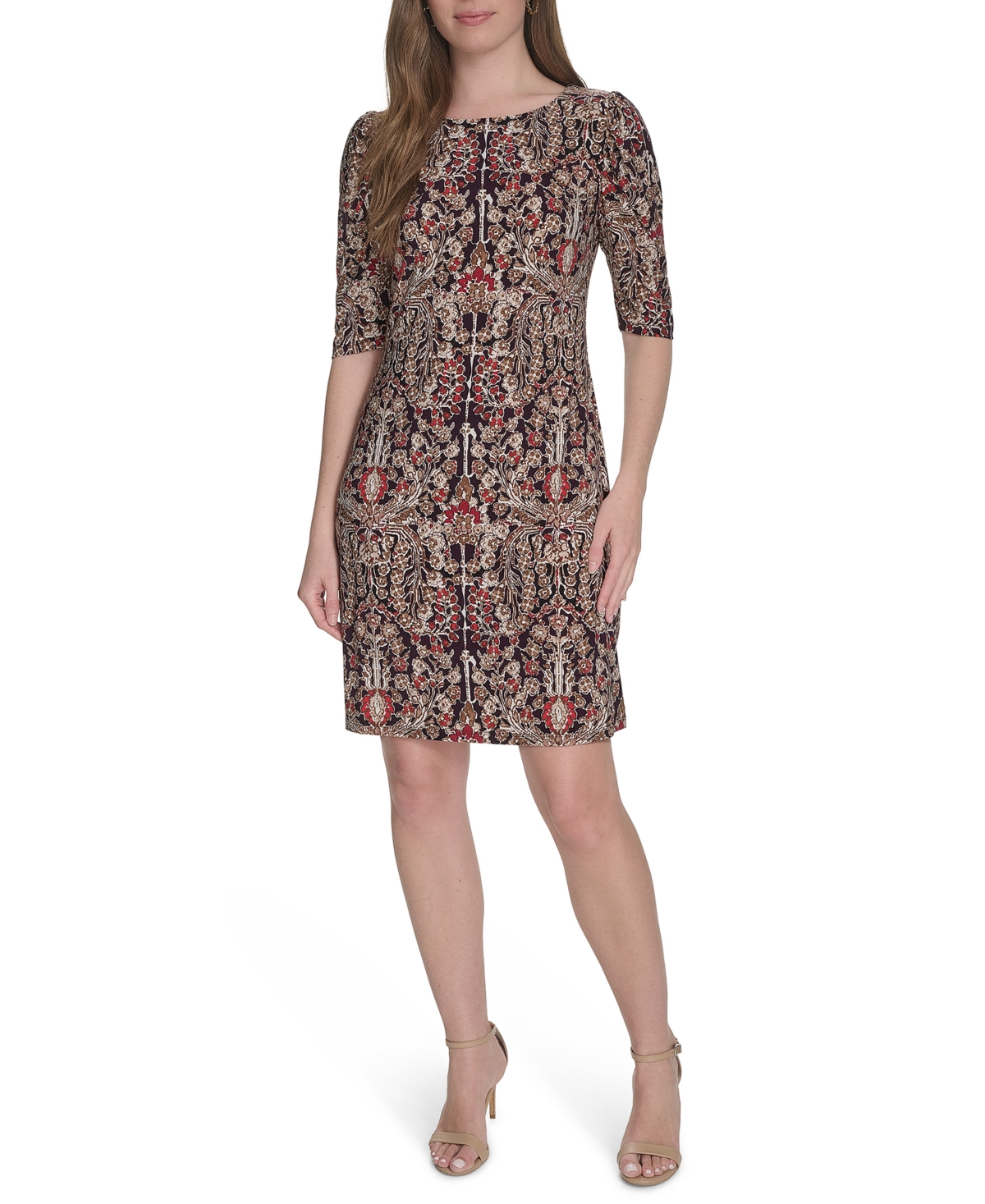 Click here for Tommy Hilfiger Womens Jersey Printed Ruched-Sleeve... prices