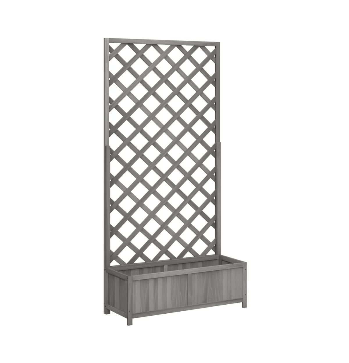 Click here for Planter with Trellis Gray Solid Wood Fir - Gray prices