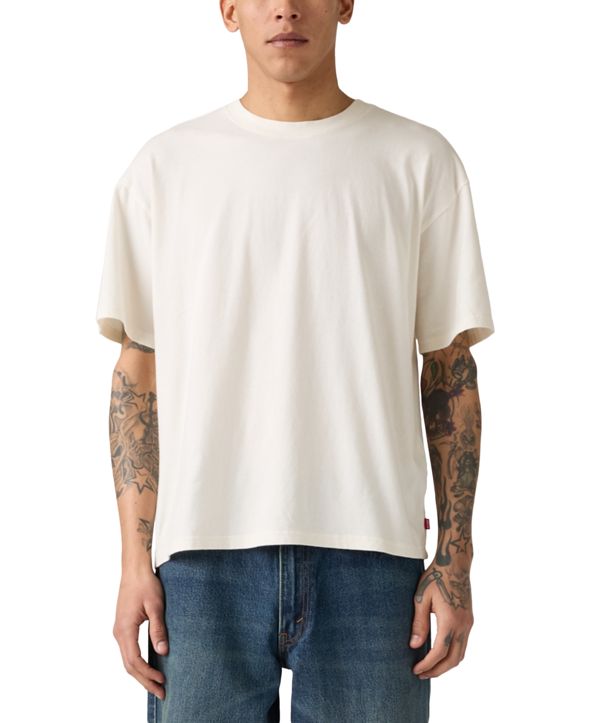 Click here for Levis Mens Relaxed Fit Cropped Boxy Short Sleeve C... prices
