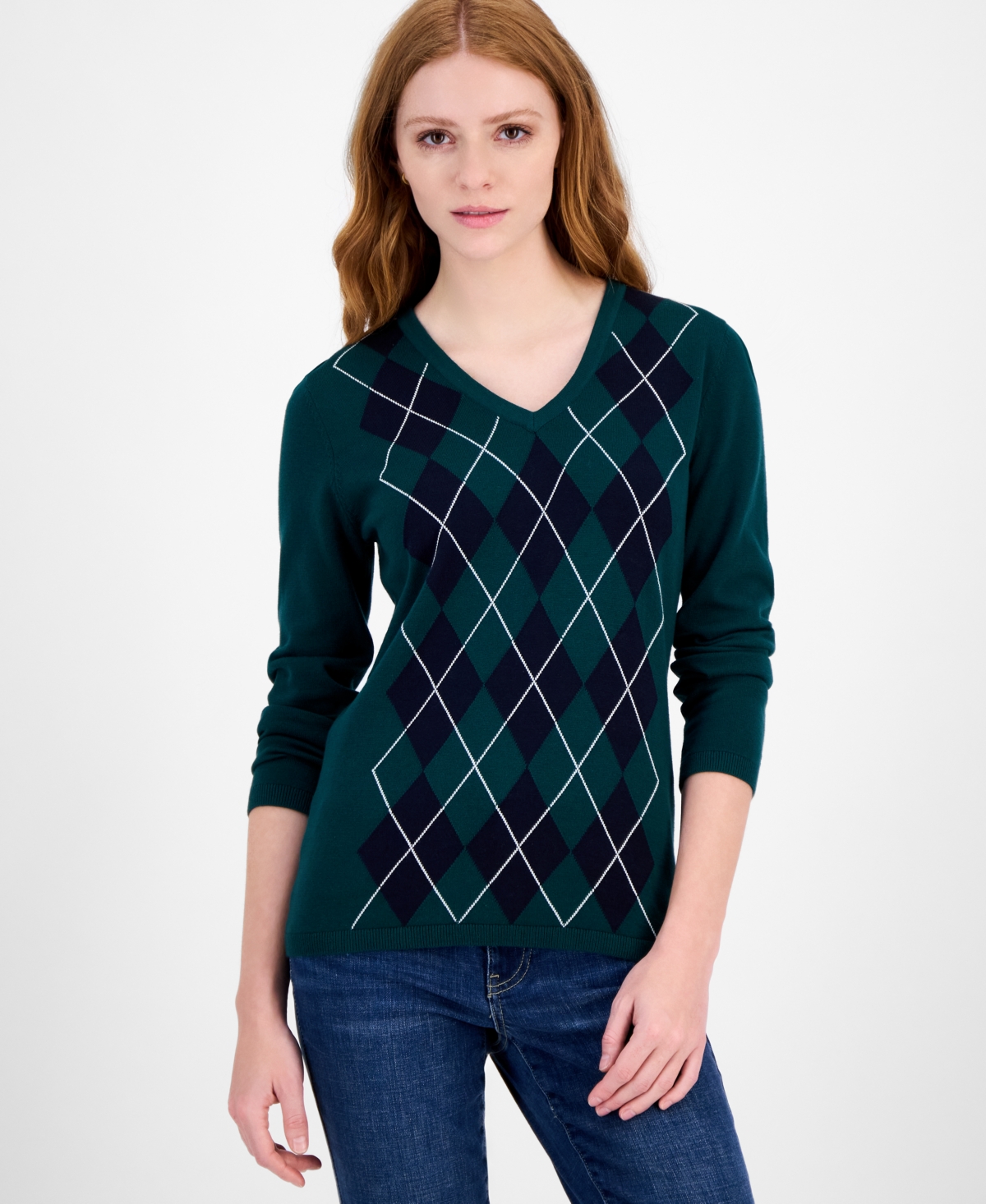 Click here for Tommy Hilfiger Womens Cotton Arglye Ivy Sweater -... prices