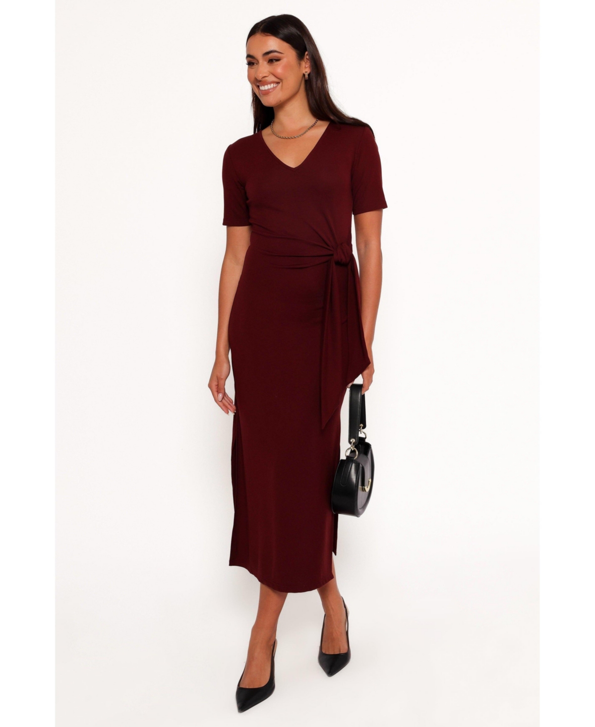 Click here for Petal and Pup Asha Midi Dress - Wine prices