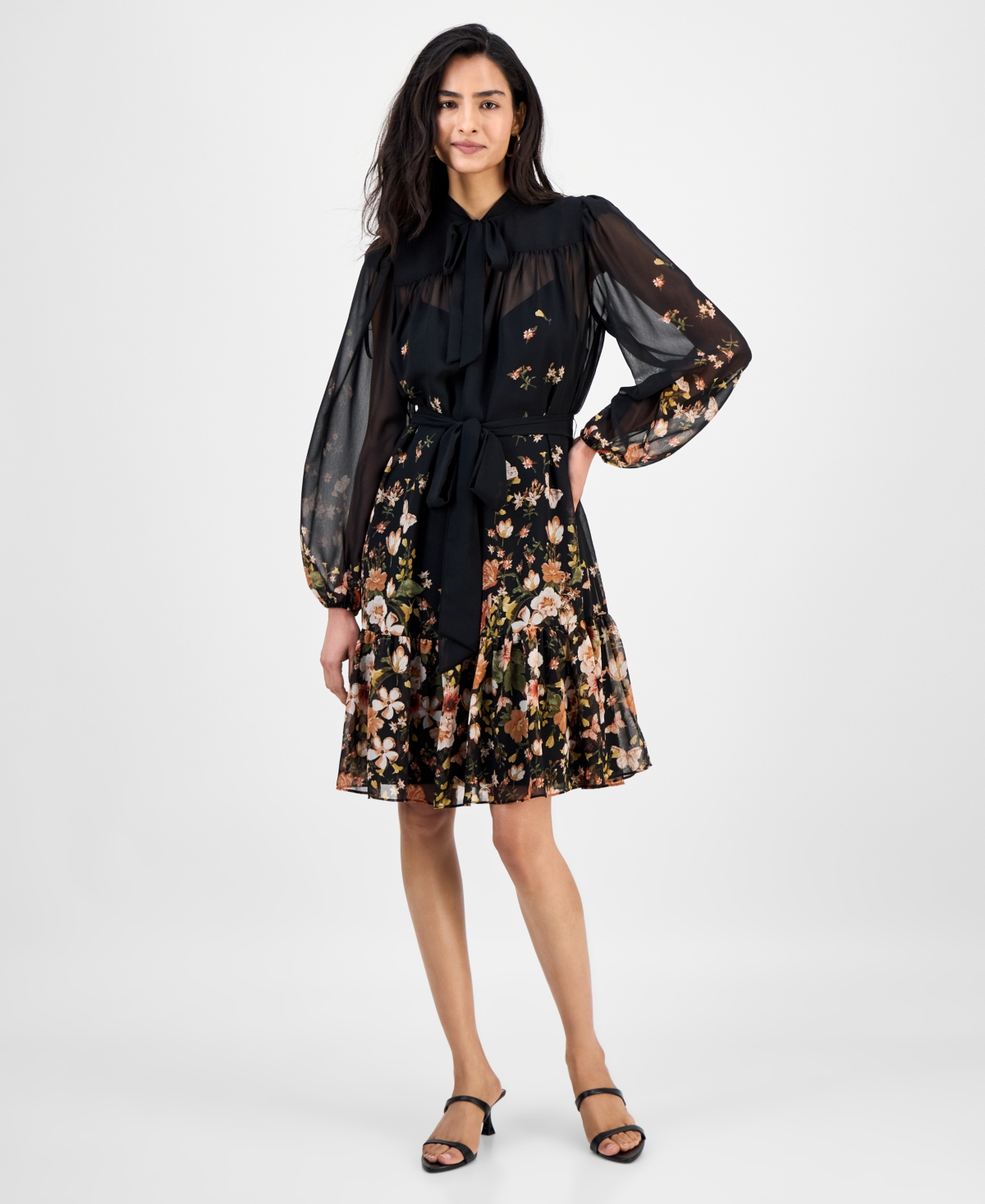 Click here for Tahari Asl Petite Placement Chiffon Trapeze Fit &... prices