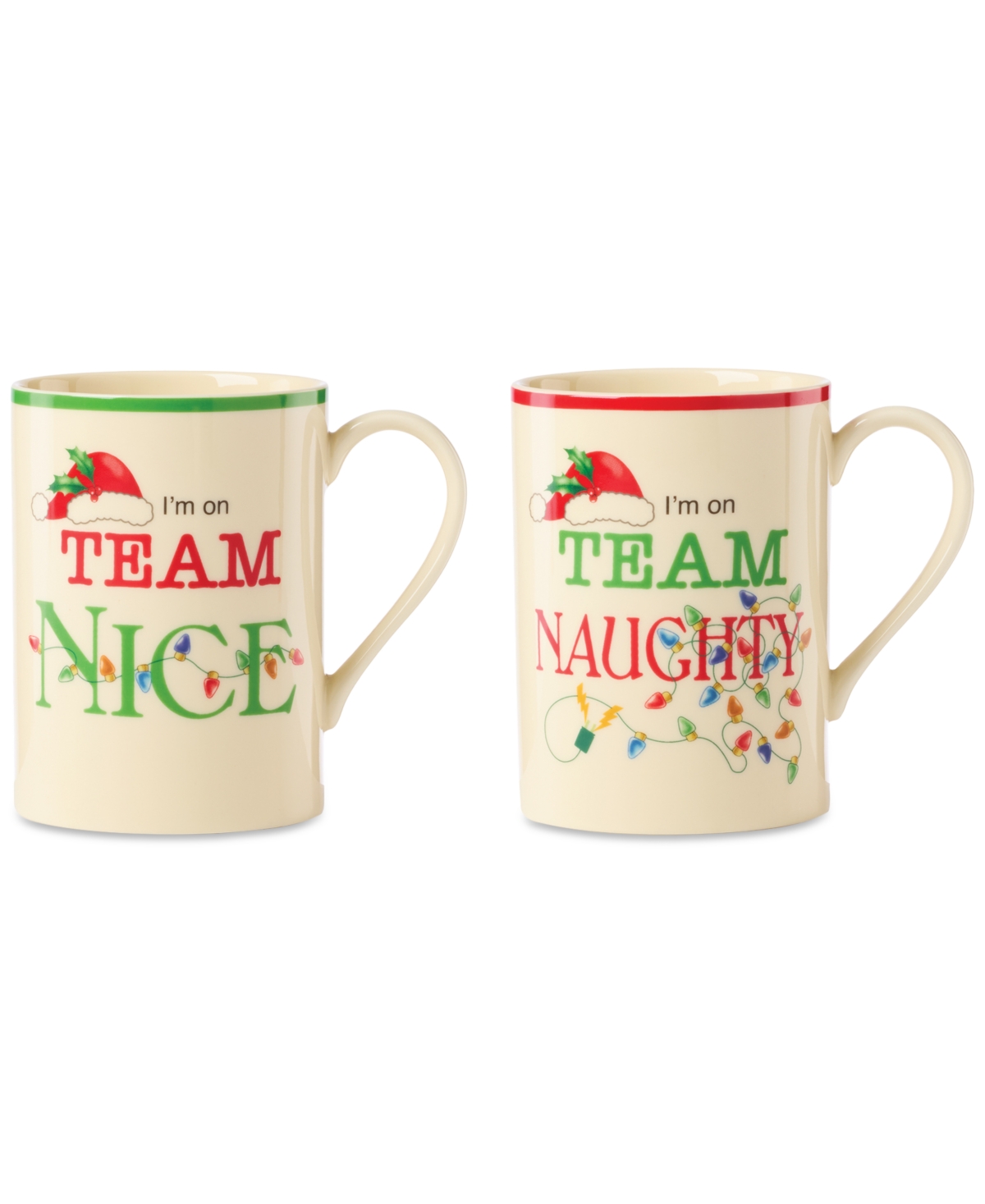 Click here for Lenox Holiday Naughty & Nice Mugs  Set of 2 - Mult... prices