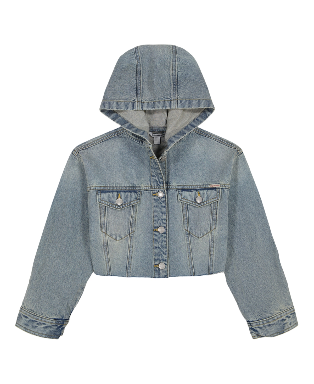 Click here for Calvin Klein Big Girls Denim Hooded Jean Jacket -... prices