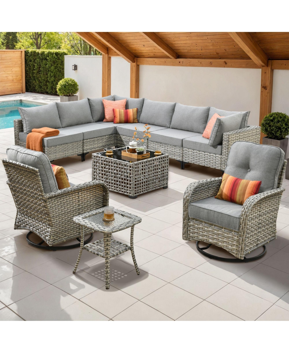 Click here for Xizzi 10 Piece Outdoor Patio Furniture with Swivel... prices