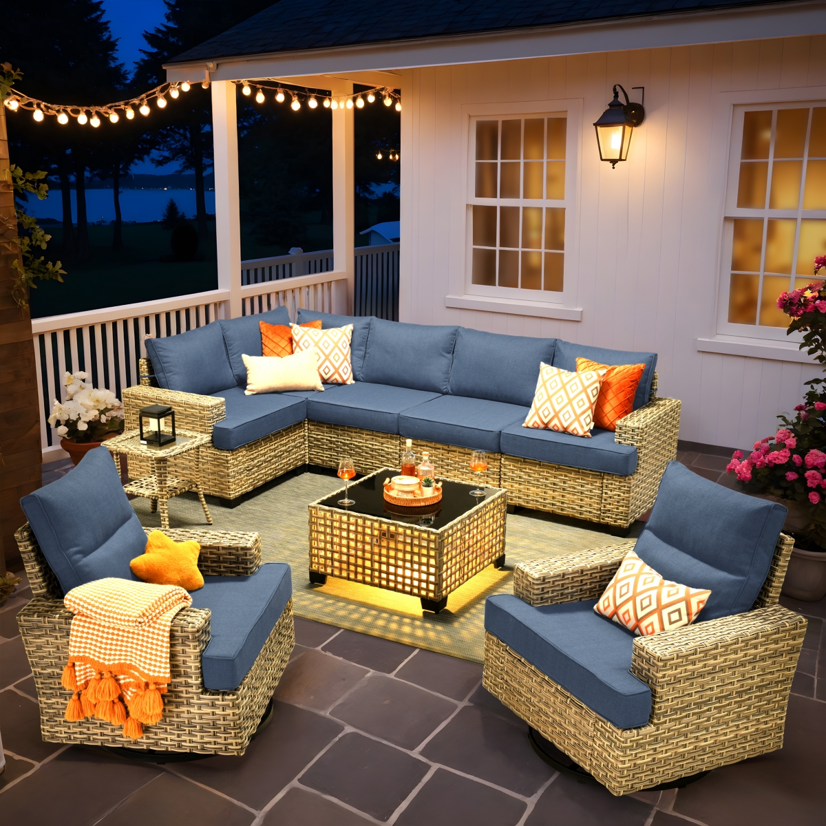 Click here for Xizzi Wicker Outdoor Patio Furniture Set  9PCS Rat... prices