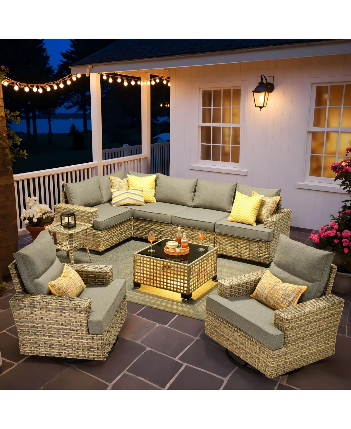 Click here for Xizzi Wicker Outdoor Patio Furniture Set  9PCS Rat... prices