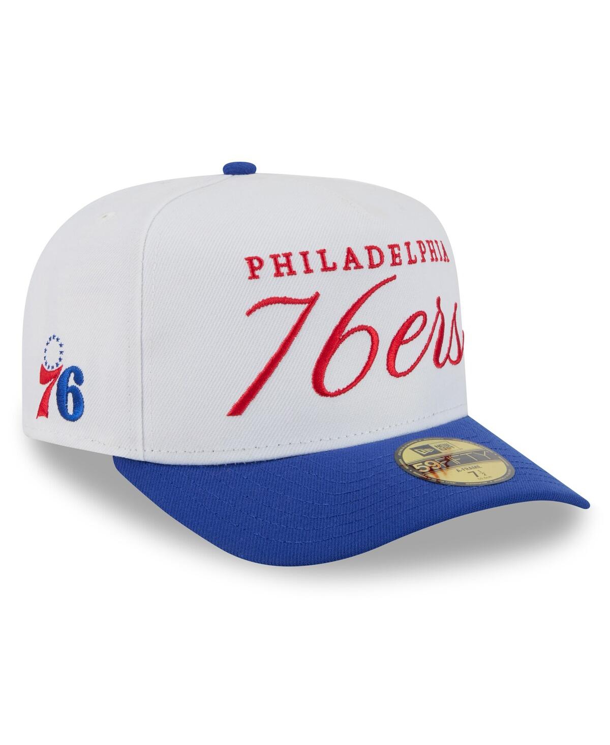 Click here for New Era Mens White/Royal Philadelphia 76ers 2025 N... prices