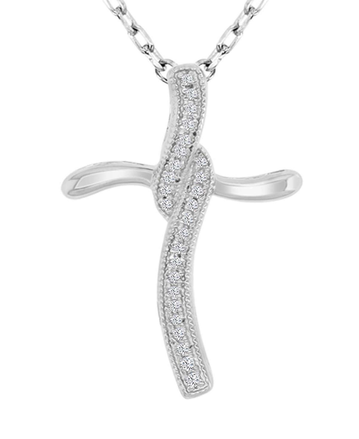 Click here for Cubic Zirconia Cross 18 Pendant Necklace in Sterli... prices