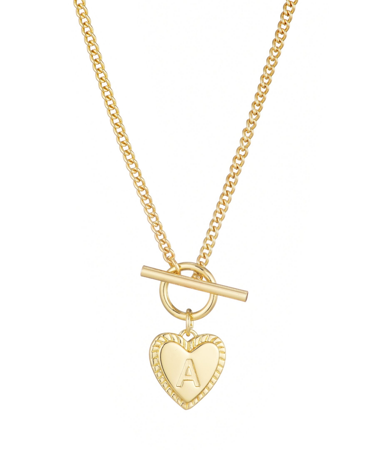 Click here for Adornia Gold Heart Initial Toggle Necklace - Gold... prices